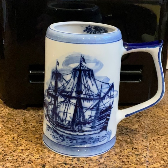royal delft | Dining | Royal Delft Hand Painted Coffee Mug Ship Design ...
